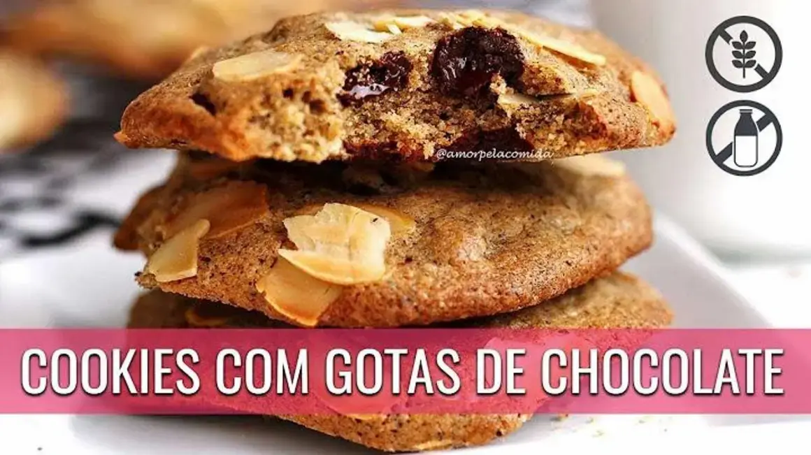 Receita de Cookies com Gotas de Chocolate Sem Glúten Sem Lactose para ...